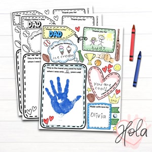 Father's Day Preschool Coloring Worksheet, About Dad Handprint Art Gift ...