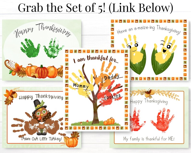 Handprint Thanksgiving Card, Craft Activity for Kids, Keepsake for Baby ...