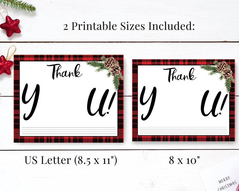 Kids Handprint Christmas Thank You Cards, Printable Template Pack ...