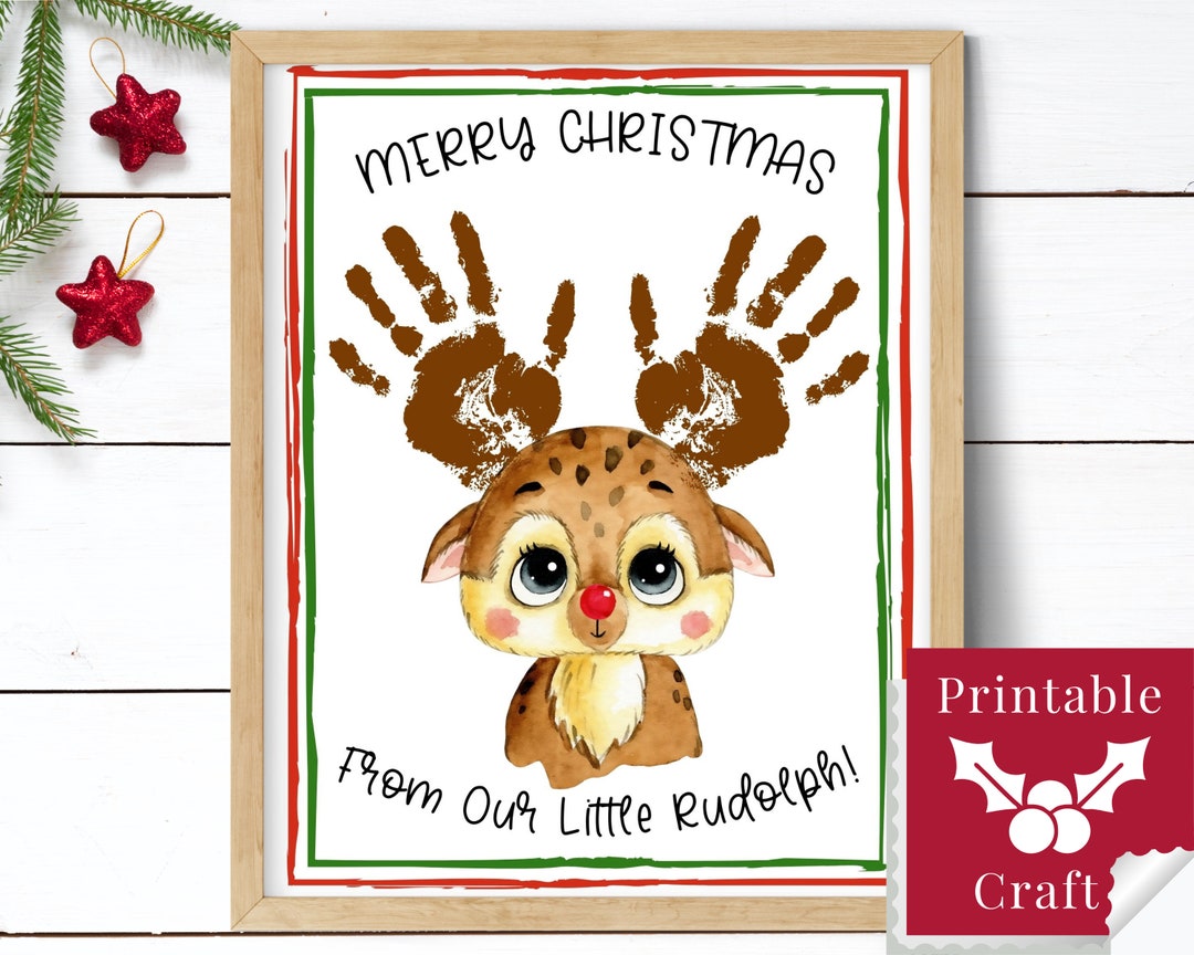 Rudolph Christmas Card, Antlers Handprint Craft, Perfect for Last ...