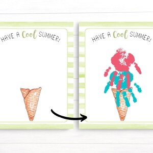 Summer Craft Activity for Toddlers, Ice Cream Handprint Art Template ...