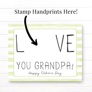 Father Day Gift Grand Daughter, Printable Handprint Gift for Grandpa ...