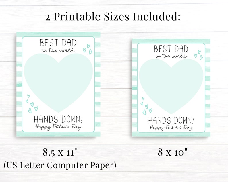 Father's Day Handprint Gift, Best Dad in the World Hands Down Printable ...