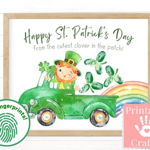 St Patricks Day Thumbprint Art Craft, Fingerprint Preschool Toddler ...