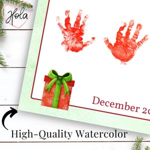 My First Christmas Baby Footprint Handprint Art, Personalized Holiday ...