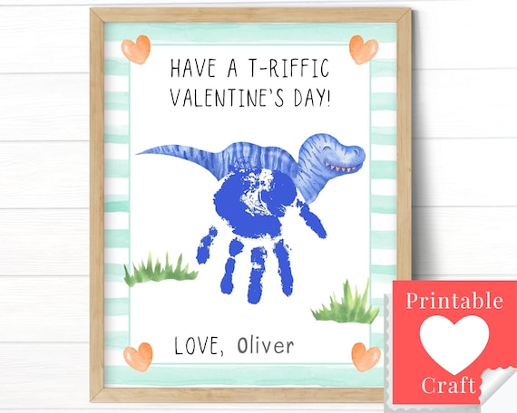 T-rex Valentines Day Craft Valentine Cards for Boys | Etsy