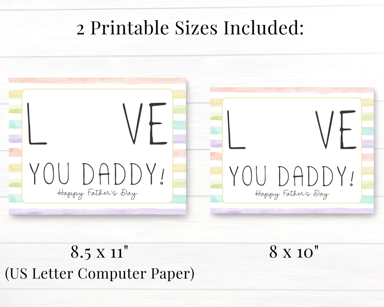 Fathers Day Gift for Daddy, Printable Handprint Card, Love You Pride ...