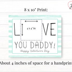 Valentines Day Gift for Husband and Dad From Baby, Printable Handprint ...