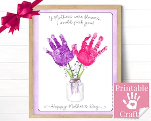 Mother's Day Printable, Handprint Art Craft, Baby Toddlers Kids ...