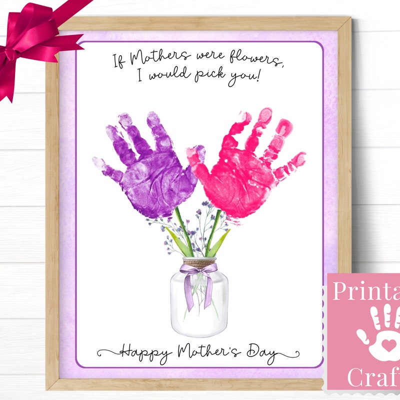 Mothers Day Handprint Flower - Etsy UK