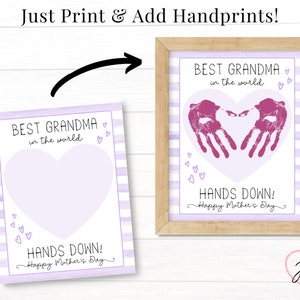 Grandma Mother’s Day Gift, Handprint Keepsake Card, Toddler Craft From ...