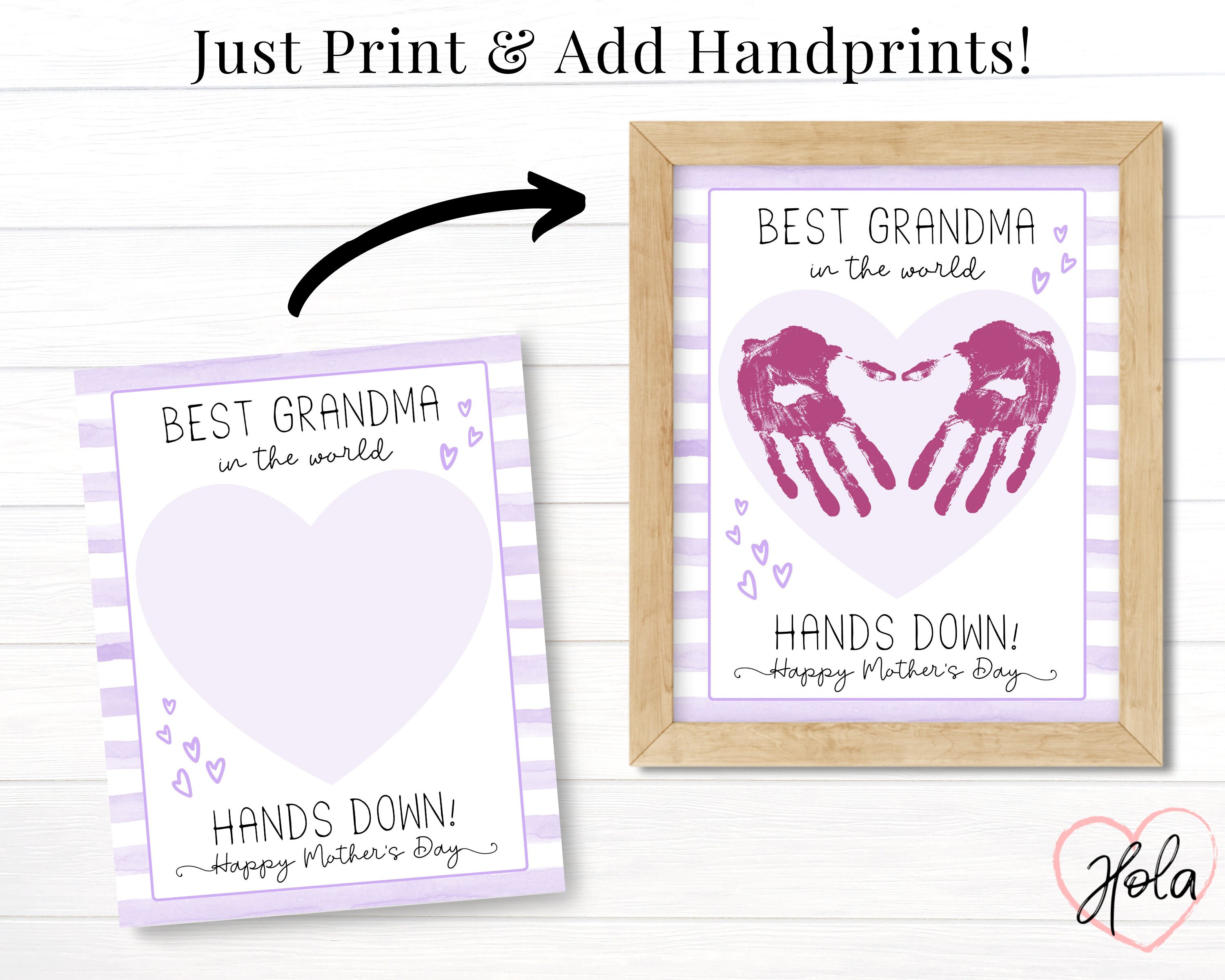 Grandma Mother’s Day Gift, Handprint Keepsake Card, Toddler Craft From ...