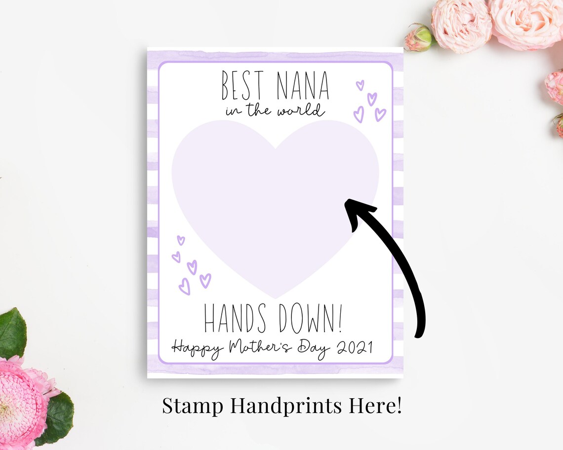 Grandma Mothers Day Gift Handprint Keepsake Card Toddler | Etsy