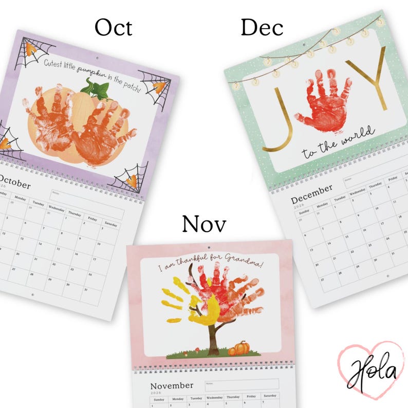 2026 Handprint Calendar for Grandma, Nana, Nonna, Gigi, Mimi, 12 Months ...