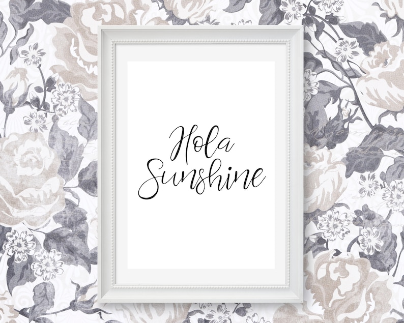 Hola Sunshine Calligraphy Art Nursery Wall Art Gender | Etsy