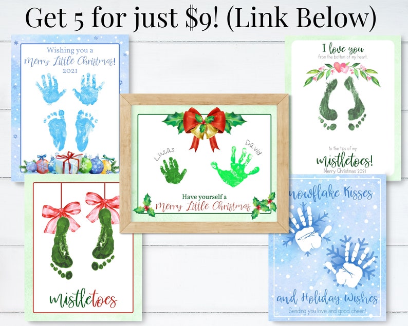 My First Christmas Baby Footprint Handprint Art Personalized - Etsy
