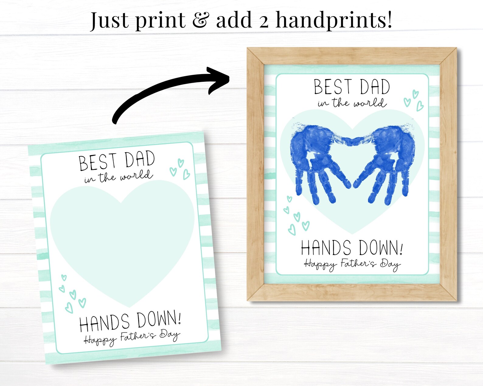 Father's Day Handprint Gift Best Dad in the World Hands - Etsy