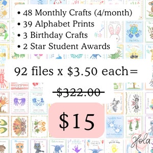 Kids Handprint Art Bundle for Preschool Daycare or Homeschool, Full ...