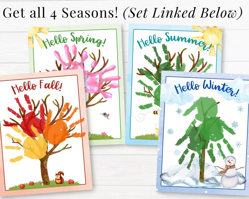 Summer Printable Activities for Kids, Season Tree Handprint Craft ...