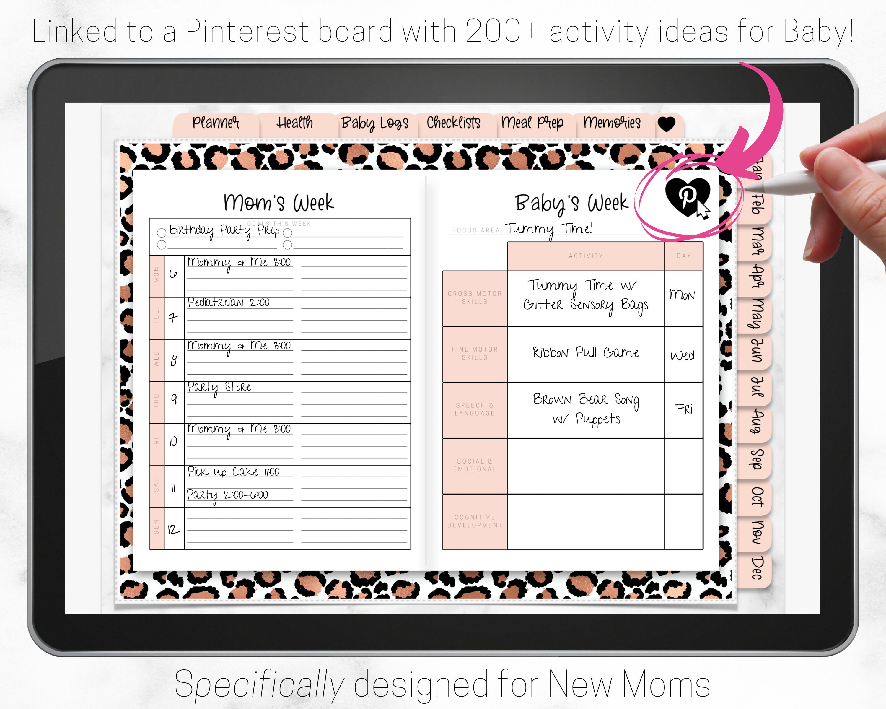 Digital New Mom Planner, Newborn Baby Breastfeeding Organizer and ...