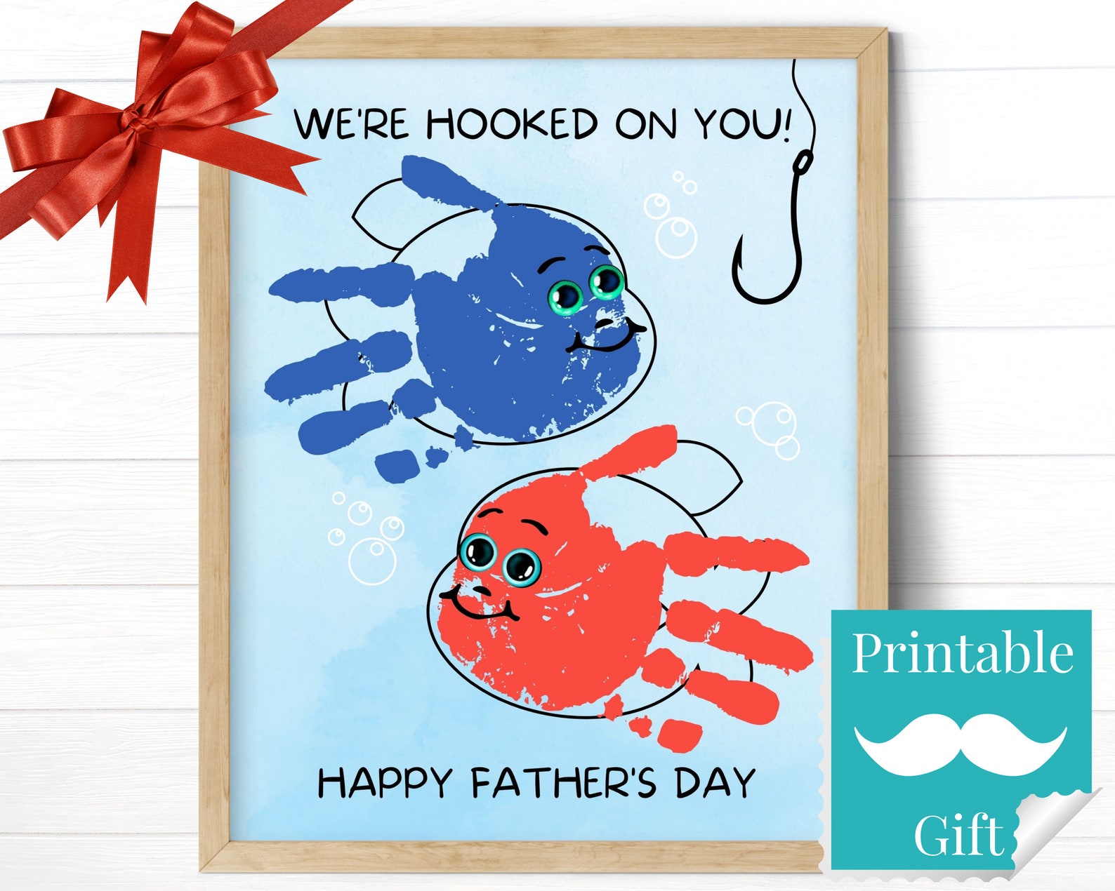 Father's Day Card From 2 Kids, We're Hooked on You Fishing Gift ...