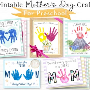 Preschool Printable Mother's Day Crafts, Handprint Art for Toddler Kids ...