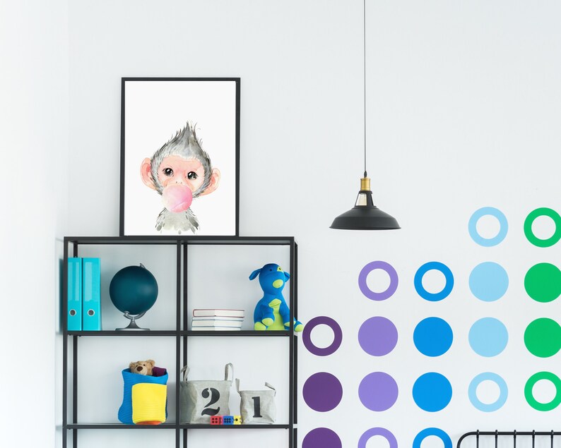 Kids Wall Art Monkey Print Printable Classroom Decor Large | Etsy