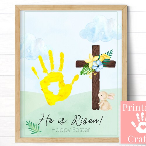 Easter Handprint Craft for Kids He is Risen Digital - Etsy
