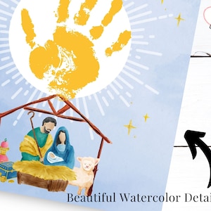 Christmas Handprint Crafts for Kids, Birth of Jesus Nativity Christian ...