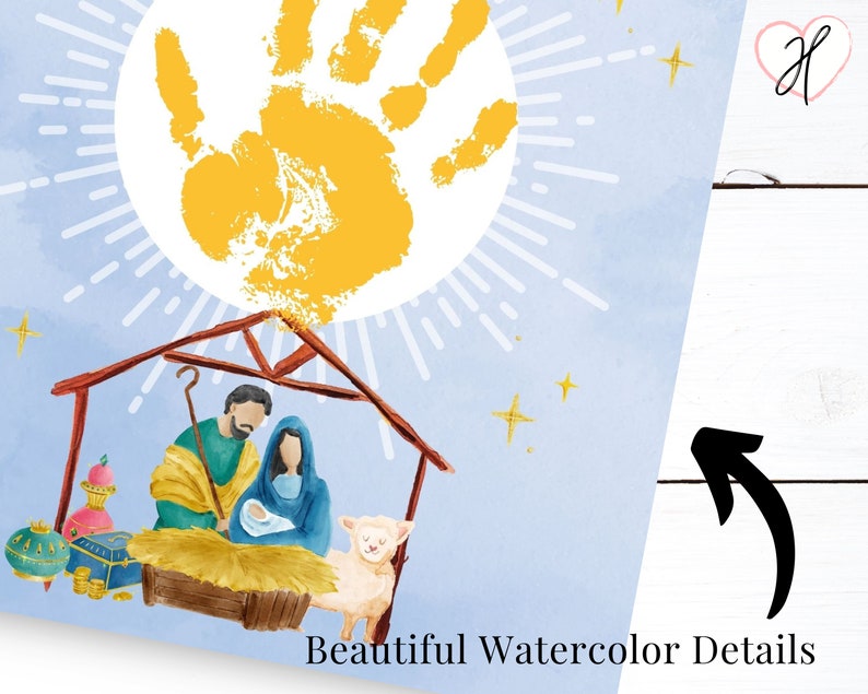 Christmas Handprint Crafts for Kids Birth of Jesus Nativity - Etsy