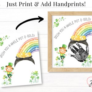 Pot of Gold Rainbow Handprint Art for St. Patrick's Day, Preschool ...