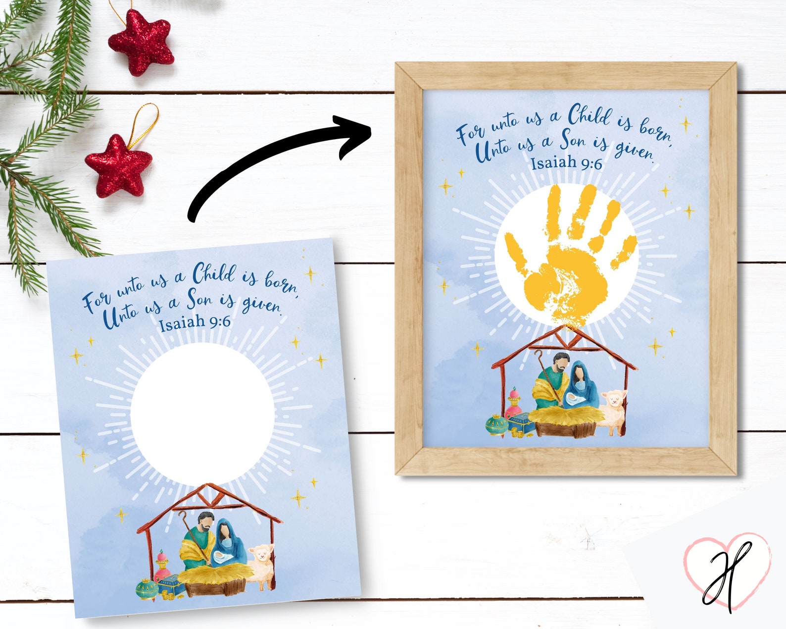 Christmas Handprint Crafts for Kids Birth of Jesus Nativity - Etsy