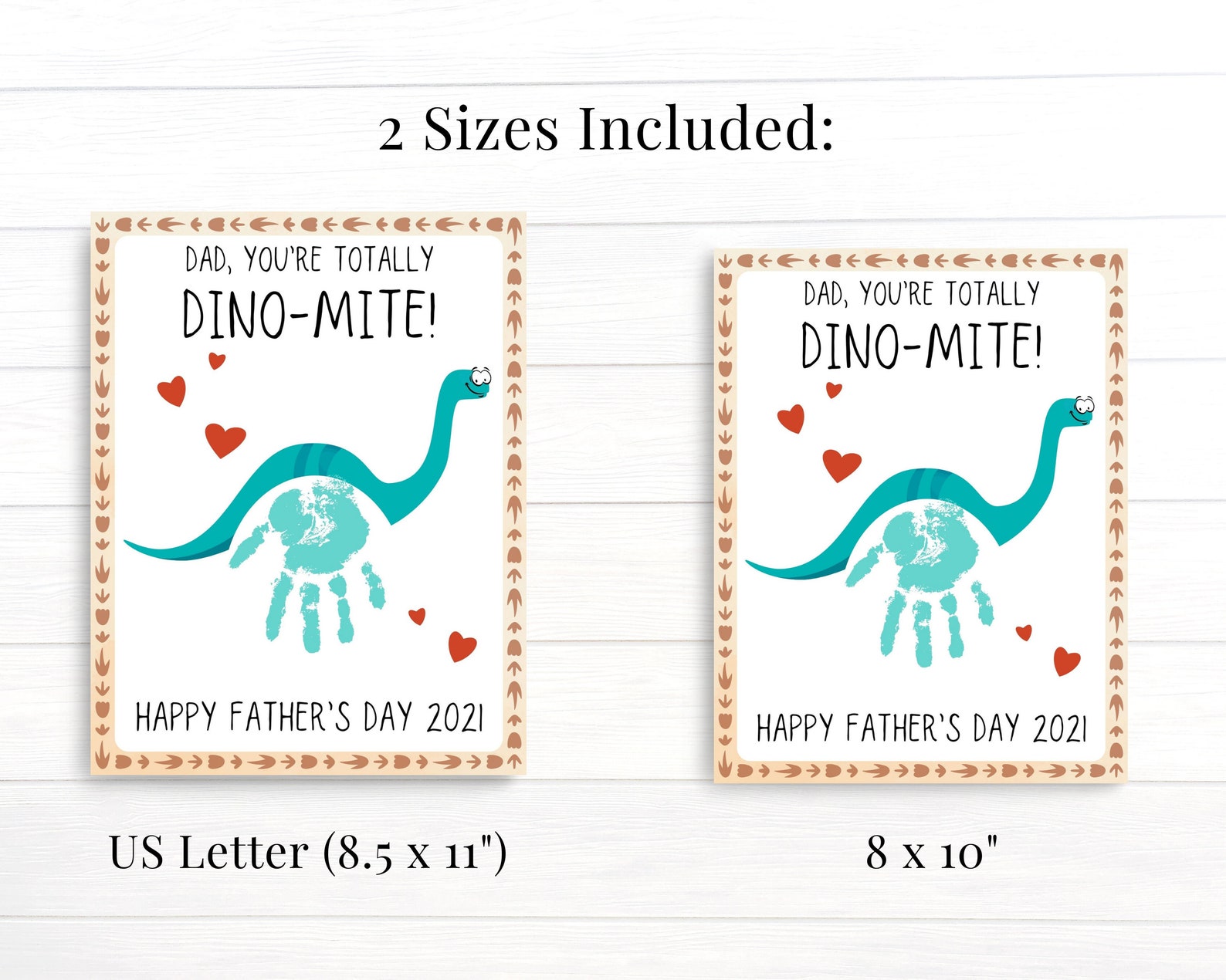 Father's Day Gift Dino-mite Dad Printable Hand Print | Etsy