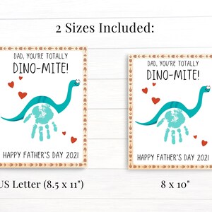 Father's Day Gift Dino-mite Dad Printable Hand Print | Etsy
