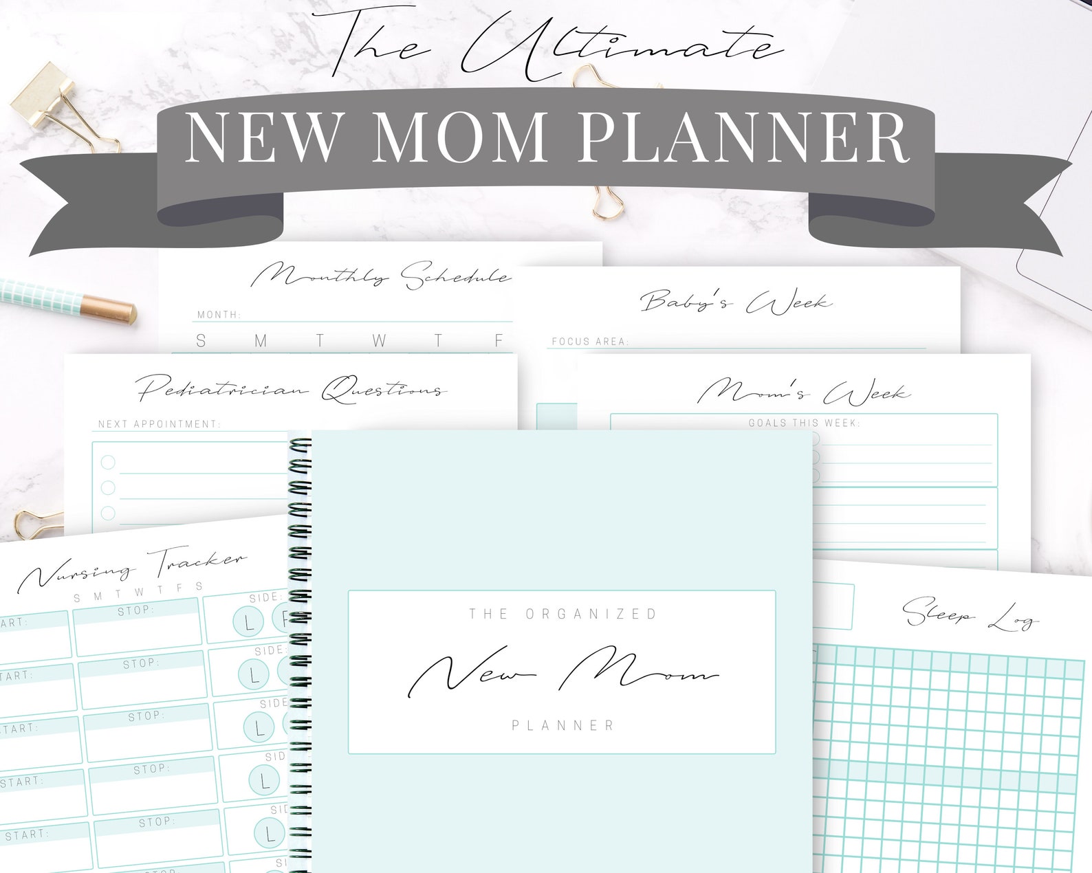 New Mom Planner, Printable Journal Inserts, Newborn Breastfeeding ...