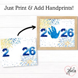 Kids New Years Cards Set, Handprint Art for New Years Eve 2024, Easy ...