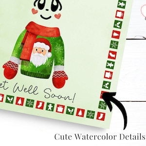 Christmas Get Well Soon Card From Kids, Funny Elf Sweater Weather ...