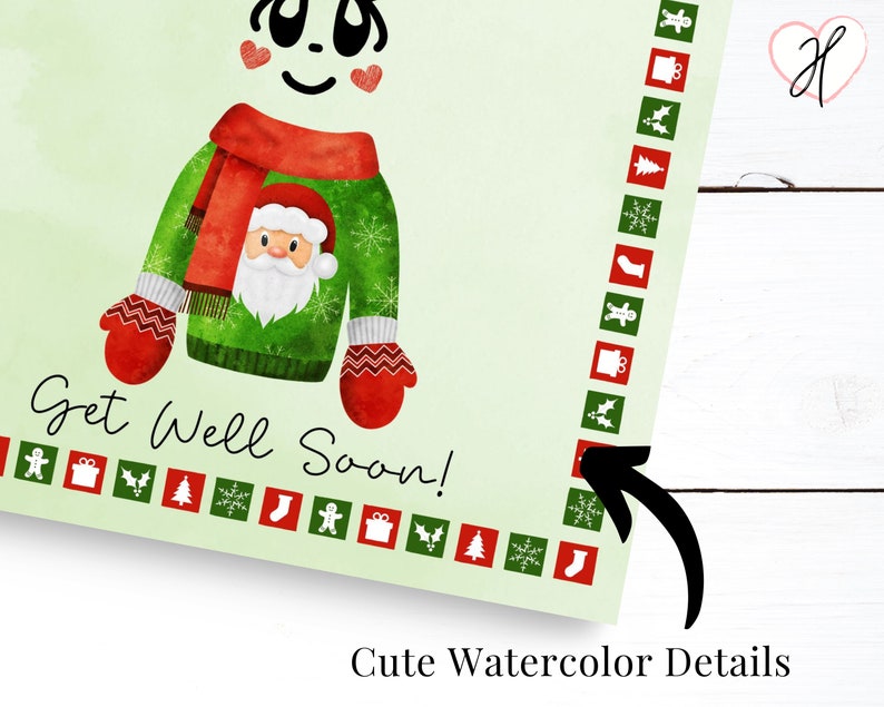 Christmas Get Well Soon Card From Kids Funny Elf Sweater - Etsy