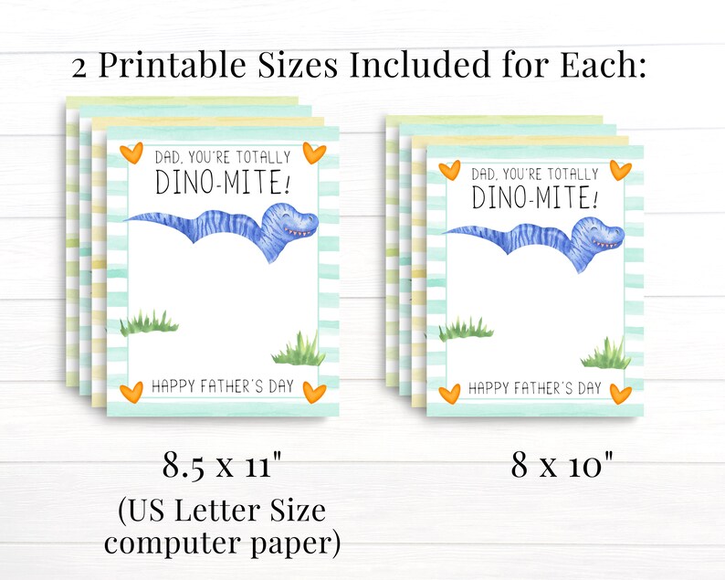Dinosaur Father's Day Cards From Kids, Set of 4 Handprint Crafts ...