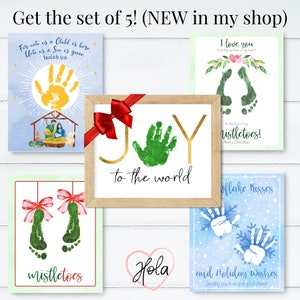My First Christmas Baby Footprint Handprint Art, Personalized Holiday ...
