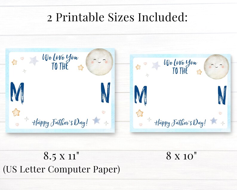 Fathers Day Gift for Dad We Love You to the Moon 2 Kids - Etsy