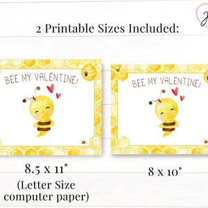 Handprint Valentine Card, Printable Valentines Day Craft for Kids, Bee ...