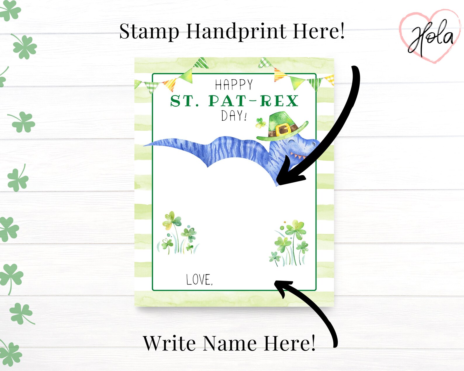 Dinosaur Handprint Art St Patricks Day Crafts for Kids - Etsy