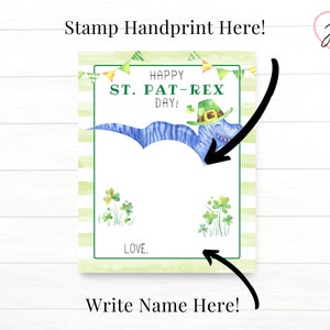 Dinosaur Handprint Art, St Patricks Day Crafts for Kids, Preschool ...