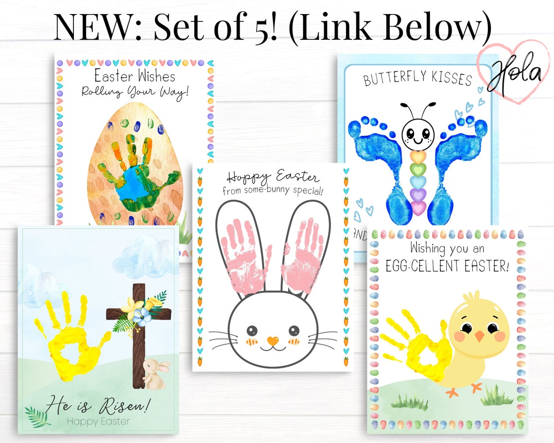 Babys First Easter, Printable Footprint Art, Keepsake Craft for Boy ...
