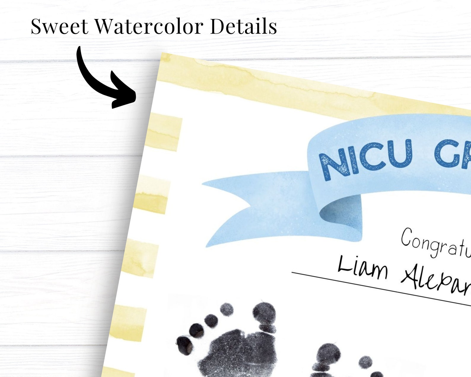 NICU Graduate Sign Keepsake for Mom and Dad Baby Footprint - Etsy