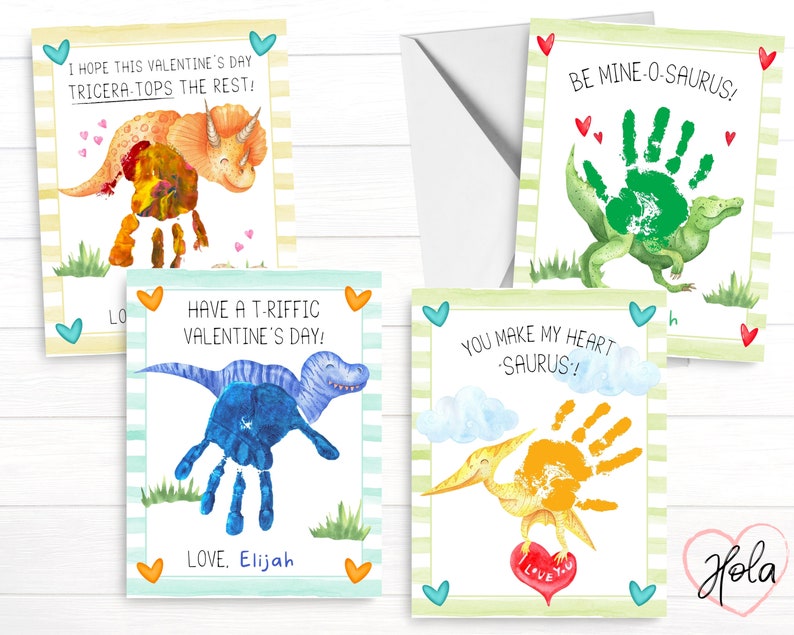 Dinosaur Valentine Printables Valentines Day Cards for Kids - Etsy