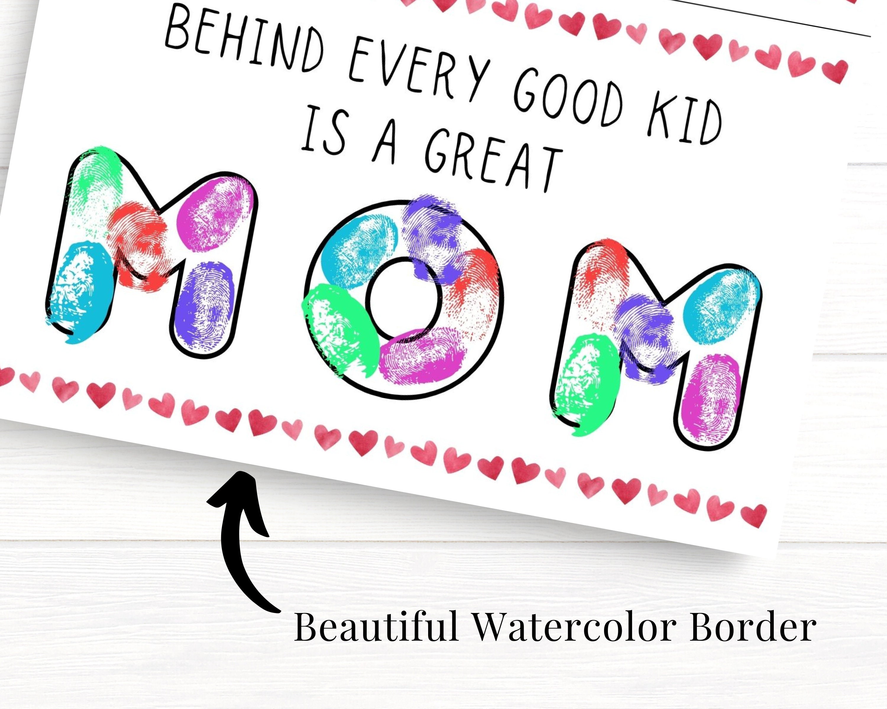 Mother’s Day Gift Thumbprint Activity for Preschool Toddlers, Easy ...