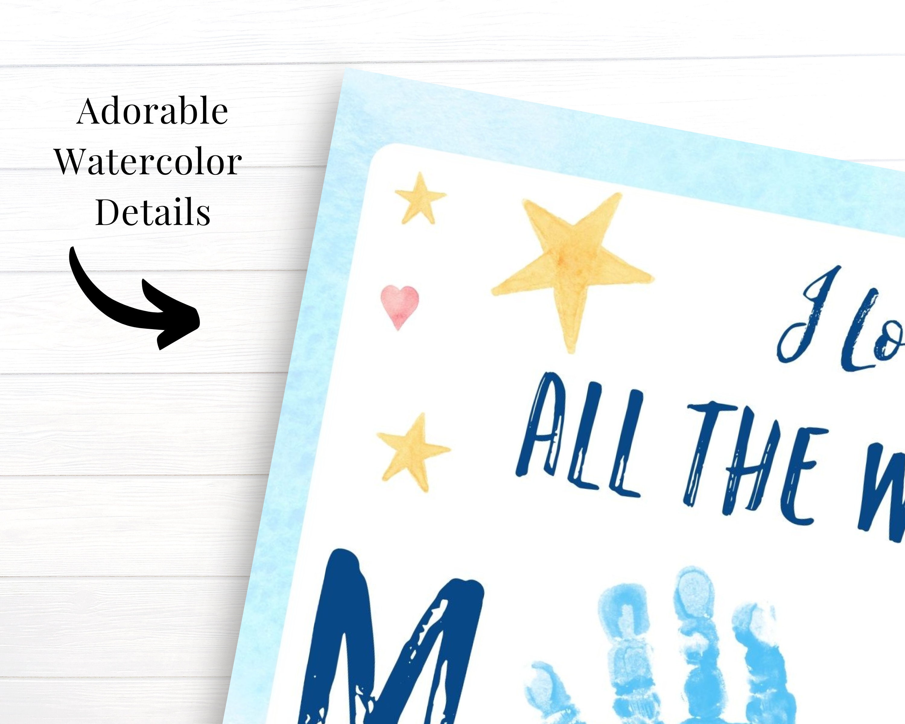 I Love You To The Moon Handprint Craft for Baby Toddlers or | Etsy