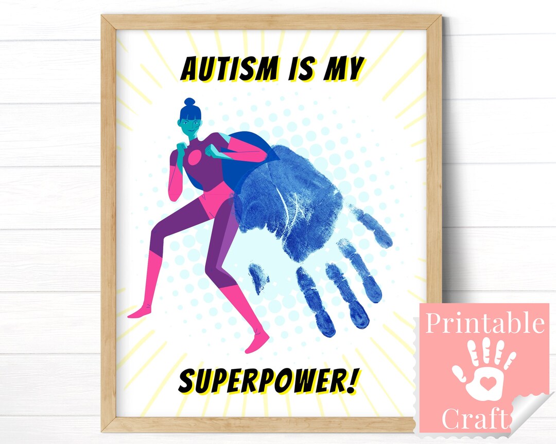 Autism Awareness Printable, Handprint Craft Project for Kids Girl ...